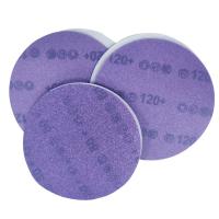 China 125MM Multiple Holes Round Disc Purple Ceramic Film Sanding Disc for Polishing Workpiece for sale