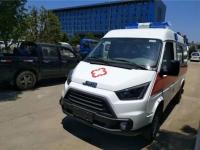 China JMC Short Wheelbase Emergency Ambulance Vehicle 2835mm Wheelbase Diesel 5 Speed Manual for sale