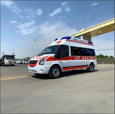 China JMC 4x2 Diesel Ambulance 2835mm Wheelbase 85kw Emergency Patient Transit Vehicle for sale
