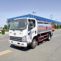 China FAW 4x2 5cbm Fuel Tanker Truck Diesel Petrol Delivery with Dispenser 110HP for sale