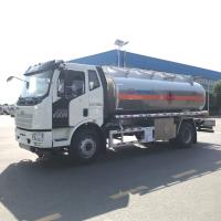 China FAW 6 Wheeler 14000 Liters Aluminium Alloy Fuel Bowser Truck 14.1m3 Tanker for sale