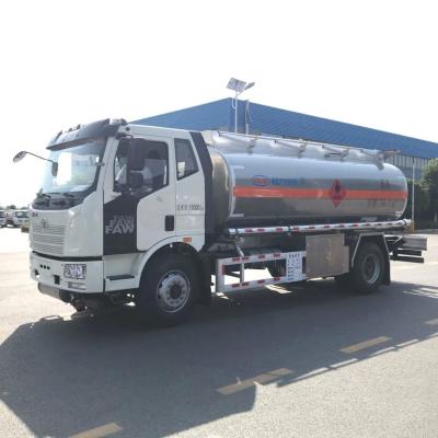 China FAW 6 Wheeler 14000 Liters Aluminium Alloy Fuel Bowser Truck 14.1m3 Tanker for sale