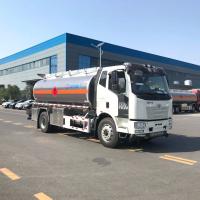 China FAW 6 Wheeler 14000 Liters Aluminium Alloy Fuel Bowser Truck 14.1m3 Tanker for sale