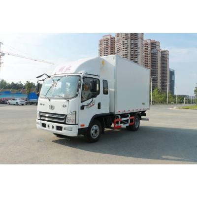 China FAW 2-5 Ton Refrigerated Freezer Truck 120HP Diesel Small Refrigerator Van Box Truck for sale