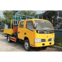 China Dongfeng 6 Wheeler Scissor Hydraulic Truck Mounted Ladder 10m Working Height 500kg Load for sale