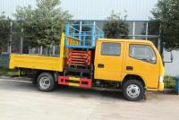 China Dongfeng 6 Wheeler Scissor Hydraulic Truck Mounted Ladder 10m Working Height 500kg Load for sale