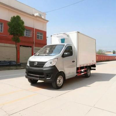 China Diesel Mini Refrigerated Truck 3m Cargo Box 1335kg Payload Fruit Vegetable Transport for sale