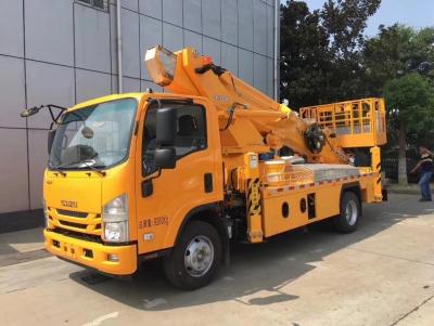 China 18m 22m Telescopic Boom Man Lift Truck Mounted Diesel 205HP Euro 5 for sale