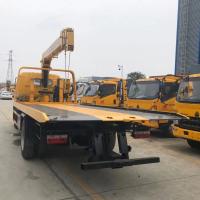 China Dongfeng 5 Ton Flatbed Truck Mounted Crane Hydraulic Telescopic Boom 4000kg Lifting Capacity for sale