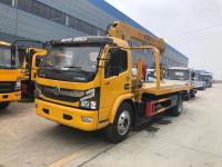 China Dongfeng 5 Ton Flatbed Truck Mounted Crane Hydraulic Telescopic Boom 4000kg Lifting Capacity for sale