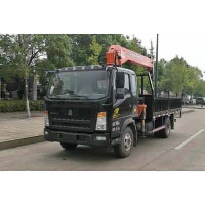 China HOWO 8 Ton Crane Truck with Tipper 190hp 4x2 Mounted Straight Arm Crane for sale