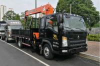China HOWO 8 Ton Crane Truck with Tipper 190hp 4x2 Mounted Straight Arm Crane for sale