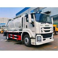 China Isuzu Giga 18 Ton Vacuum Sewage Suction Truck 15cbm 18cbm Carbon Steel Tank for sale