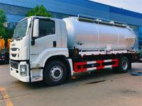 China Isuzu Giga 18 Ton Vacuum Sewage Suction Truck 15cbm 18cbm Carbon Steel Tank for sale