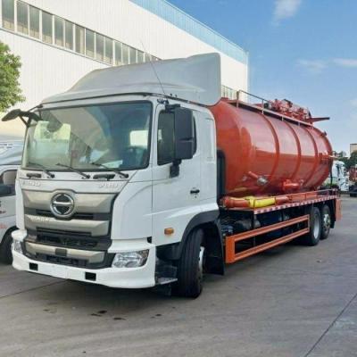 China Hino 10cbm 6x4 Stainless Steel Vacuum Tank Truck for Municipal Pipeline Dredging for sale