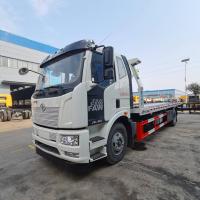 China FAW 8 Ton Flatbed Tow Truck 180HP Diesel Wrecker Recovery Vehicle for Roadside Assistance for sale