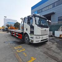 China FAW 8 Ton Flatbed Tow Truck 180HP Diesel Wrecker Recovery Vehicle for Roadside Assistance for sale