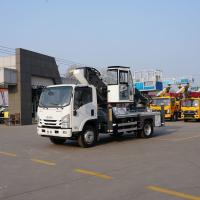China Isuzu 28m Aerial Work Platform Telescopic Boom Truck 200kg Capacity for sale