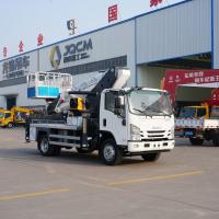 China Isuzu 28m Aerial Work Platform Telescopic Boom Truck 200kg Capacity for sale