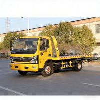 China Dongfeng 4 Ton Rollback Tow Truck with Crane Flatbed Wrecker Wheel Lift Carrier for sale