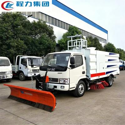 China Dongfeng 4x2 5.5cbm Road Sweeper Truck with 4 Brushes and Snow Shovel for sale