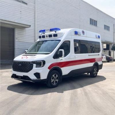 China Ford 2.0T Diesel Ambulance Vehicle 4944mm Emergency Rescue Hospital Transport for sale