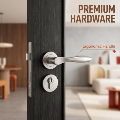 China Luxury Modern Aluminum Metal Door Handle Black Metal Door Handles Home Interior Exterior Villa Hotel for sale