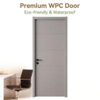 China High-Strength Brown WPC Waterproof Doors Residential Wpc Doors Custom Size Weather-Resistant Villa Interior for sale