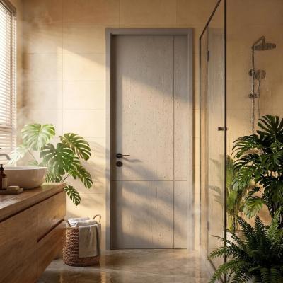 China High-Strength Brown WPC Waterproof Doors Residential Wpc Doors Custom Size Weather-Resistant Villa Interior for sale