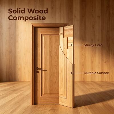 China Nordic Curved Panel Solid Wood Internal Door Custom Made Wooden Veneer Smooth Easy-Clean Finish Sturdy Core Warm Homes for sale