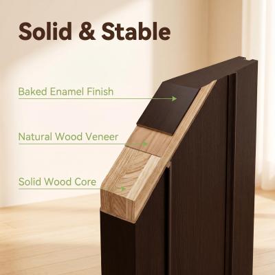 China Lacquered Solid Wood Composite Doors Natural Wood Interior Doors Sculpted Panel Robust Core Muted Tone Residential for sale