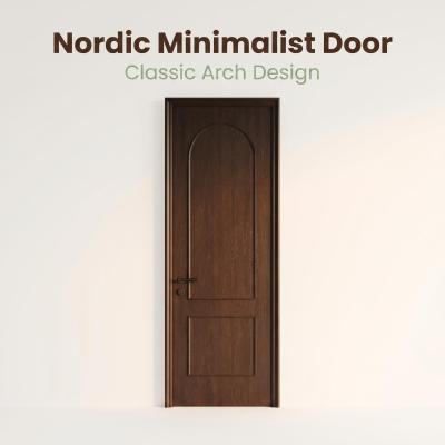 China Dual-Design Two Panel Solid Core Interior Doors Custom Solid Wood Doors Minimalist Real Veneer Noise-Dampening Unit for sale