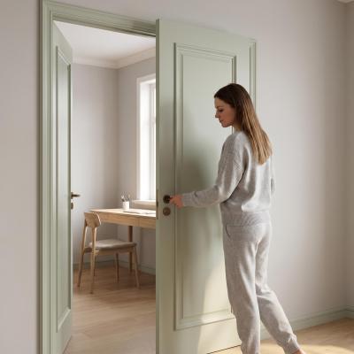 China Eco Zero Formaldehyde Light Oak Veneer Doors Oak Faced Internal Doors Recessed Panel Odorless Safe for sale