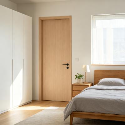 China Pre-Hung Flat-Panel Oak Solid Internal Doors Oak Veneer Doors Zero Formaldehyde Moisture-Resistant for sale