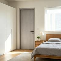China Custom Non-Arched Oak Veneer Double Doors Oak Veneer Solid Core Door Three-Style Collection Solid Core Eco for sale