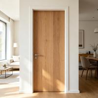 China Curved Panel Oak Veneer Flush Internal Doors Solid Oak Veneer Door Multi-Style Soundproof Bedroom for sale