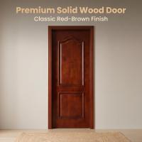 China Red-Brown Solid Core Wood Interior Doors Prehung Solid Core Interior Doors Carved Raised Swing Bedroom Living Office for sale