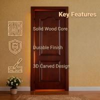 China Red-Brown Solid Core Wood Interior Doors Prehung Solid Core Interior Doors Carved Raised Swing Bedroom Living Office for sale