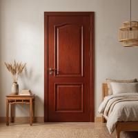 China Red-Brown Solid Core Wood Interior Doors Prehung Solid Core Interior Doors Carved Raised Swing Bedroom Living Office for sale
