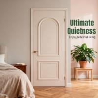 China Door Leaf Thickness 40 45 50mm or Customize White Oak Interior Doors Arched Raised Double Panel Sound Insulating Bedroom Workspace White Wooden Doors for sale