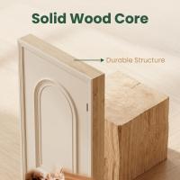 China Door Leaf Thickness 40 45 50mm or Customize White Oak Interior Doors Arched Raised Double Panel Sound Insulating Bedroom Workspace White Wooden Doors for sale