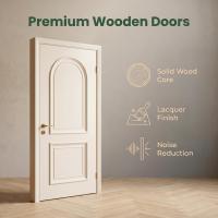 China Matte Solid Core Flush Interior Doors 2 Panel Wood Interior Doors Raised Arched Noise-Dampening Bedroom for sale