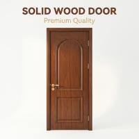 China Baking Paint Custom Solid Core Door Solid Wood Interior Doors Prehung Arched Raised Brass Fittings Soundproof Bedroom for sale
