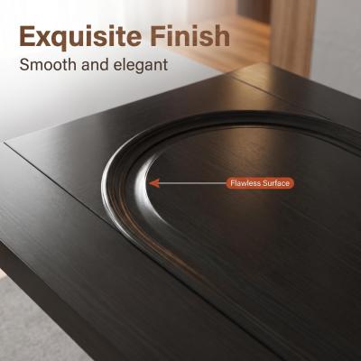 China Flawless Solid Core Interior Door Slab Interior Prehung Wood Doors Arched Raised Twin-Panel Seamless Living Room Study for sale