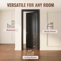 China Flawless Solid Core Interior Door Slab Interior Prehung Wood Doors Arched Raised Twin-Panel Seamless Living Room Study for sale
