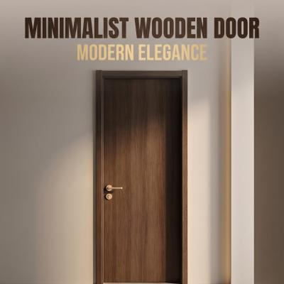 China Minimalist Custom Solid Core Door Flat Panel Solid Core Interior Doors Dark Grain Moisture-Resistant Bedroom for sale