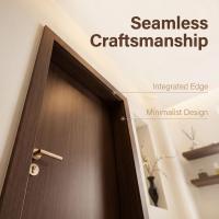 China Minimalist Slab Wood Interior Doors Solid Core Commercial Doors Seamless Frame Grain Low-Maintenance for sale