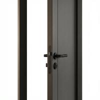 China Split-Panel Grey Solid Core Composite Interior Doors Solid Core Door With Frame Anti-Fingerprint Soundproof for sale