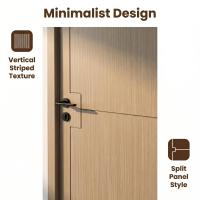 China Split-Panel Solid Core Slab Door Solid Core Veneer Doors Vertical Grain Oak Finish Moisture Scratch for sale