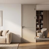 China Split-Panel Solid Core Slab Door Solid Core Veneer Doors Vertical Grain Oak Finish Moisture Scratch for sale